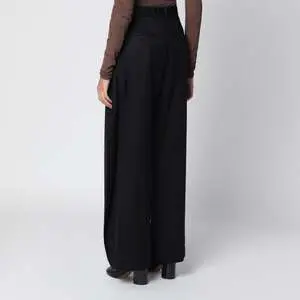 JW Anderson Wool Trousers With Turned-up Waist - Black