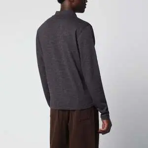 LEMAIRE Grey Long-sleeve Wool Polo Shirt