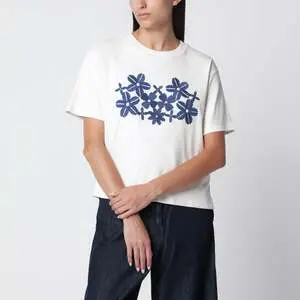 Max Mara Cru Cotton Jersey T-shirt With Embroidery - Beige