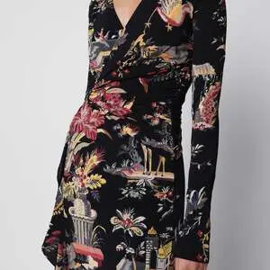 Etro Printed Wrap Jersey Maxi Dress