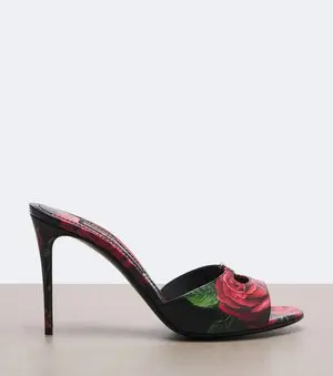 Dolce & Gabbana Dg Floral Leather Mules