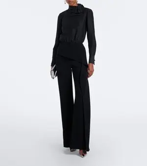 Roland Mouret Draped Wide-leg Pants