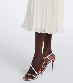 SELF-PORTRAIT Belted Boucle And Chiffon Midi Dress