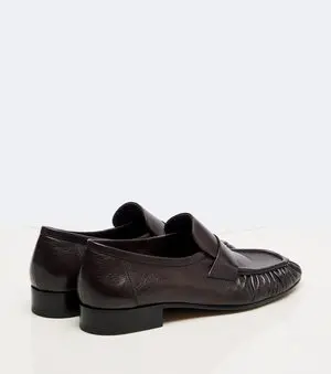 THE ROW Soft Ruched Leather Loafers