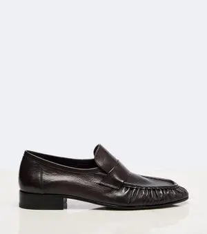 THE ROW Soft Ruched Leather Loafers