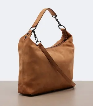 Balenciaga Le City Small Suede Shoulder Bag
