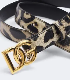 Dolce & Gabbana Leopard-print Leather Belt