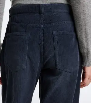 THE ROW Eglitta Cotton Corduroy Wide-leg Pants - Blue