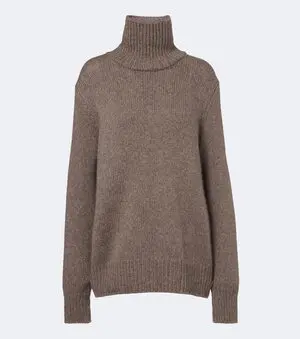 THE ROW Plira Cashmere Turtleneck Sweater - Grey