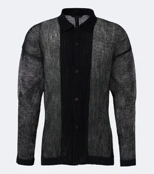 Issey Miyake Rustic Mesh Pleated Shirt - Black