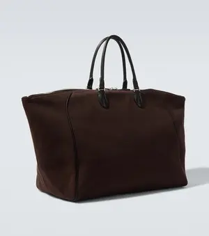 THE ROW Timo Leather-trimmed Canvas Tote Bag