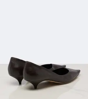 THE ROW Liisa Three Leather Pumps