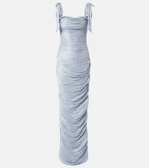 MARMAR HALIM Pleated Taffeta Gown - Blue