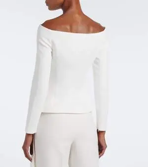 Roland Mouret Asymmetric Off-shoulder Crepe Jacket