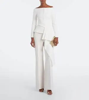 Roland Mouret Asymmetric Off-shoulder Crepe Jacket