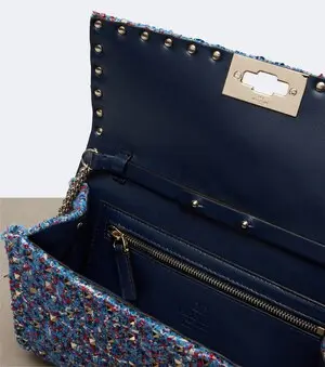 Valentino Garavani Rockstud Spike Tweed Shoulder Bag