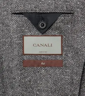 Canali Herringbone Wool And Cashmere Blazer