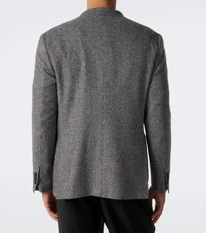 Canali Herringbone Wool And Cashmere Blazer