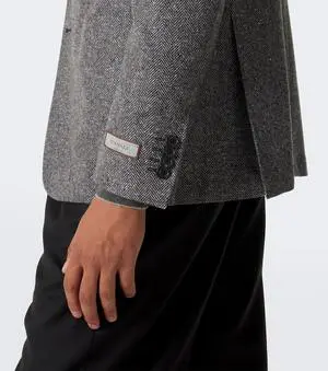 Canali Herringbone Wool And Cashmere Blazer