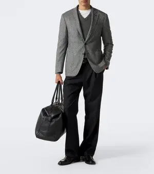 Canali Herringbone Wool And Cashmere Blazer