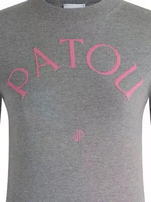 PATOU Jacquard Short-sleeve Sweater - Grey