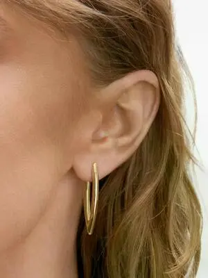 JENNIFER FISHER Marquise Small Hoop Earrings - Gold