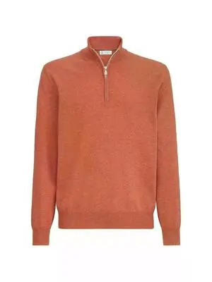 Brunello Cucinelli Cashmere Half-zip Sweater - Orange
