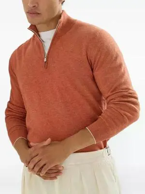 Brunello Cucinelli Cashmere Half-zip Sweater - Orange