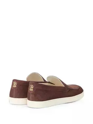 Brunello Cucinelli Chevron-effect Suede Loafer Sneakers