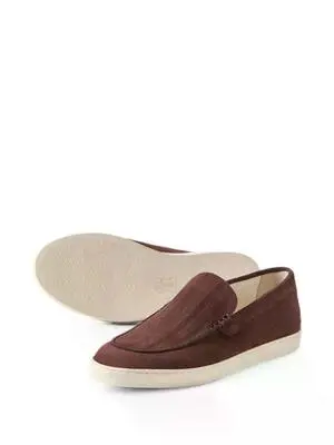 Brunello Cucinelli Chevron-effect Suede Loafer Sneakers