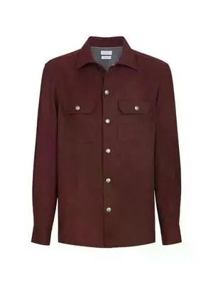 Brunello Cucinelli Flannel Chest-pockets Shirt Jacket - Red