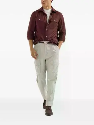 Brunello Cucinelli Flannel Chest-pockets Shirt Jacket - Red
