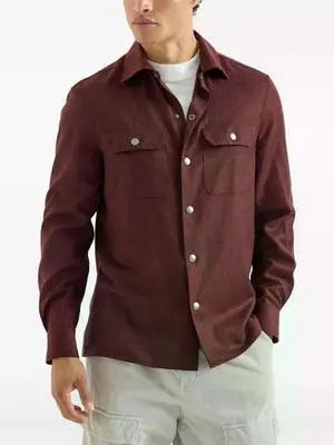 Brunello Cucinelli Flannel Chest-pockets Shirt Jacket - Red