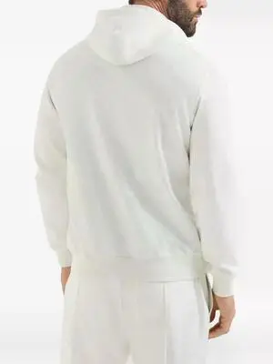 Brunello Cucinelli Techno Cotton French Terry Double Cloth Hooded Sweatshirt With Zipper - Grey