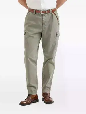 Brunello Cucinelli Peached Cotton Gabardine Trousers With Cargo Pockets