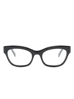 Saint Laurent Logo-print Round-frame Glasses