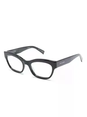 Saint Laurent Logo-print Round-frame Glasses