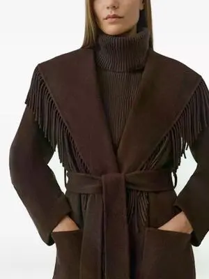 Simkhai Carrie Fringe-trimmed Belted Coat
