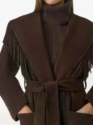 Simkhai Carrie Fringe-trimmed Belted Coat
