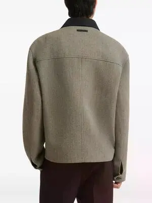 Marni Taupe Tweed Jacket With Sculptural Collar