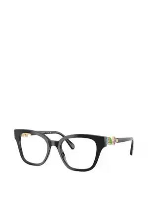 SWAROVSKI Crystal-embellished Geometric-frame Glasses - Black