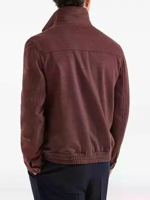 Brunello Cucinelli Virgin Wool Beaver-cloth Bomber Jacket With Zipper