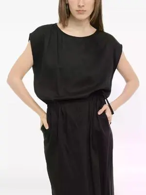 Woolrich Twill Drawstring Waist Midi Dress