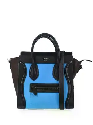 Celine 2014 Tricolor Micro Luggage Tote Bag - Black