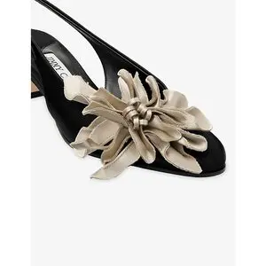 JIMMY CHOO Eyla 45 Slingback Satin Heeled Courts