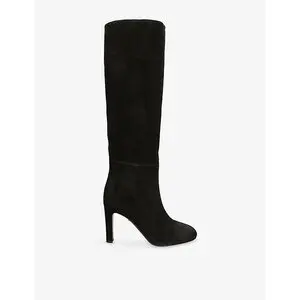 ALEVI MILANO Auryn 95 Suede Heeled Knee-high Boots - Black