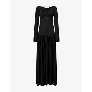 AYA MUSE Rivo Drop-waist Jersey Maxi Dress - Black