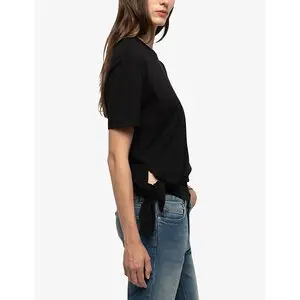 Zadig&Voltaire Edda Embellished Cotton-jersey T-shirt
