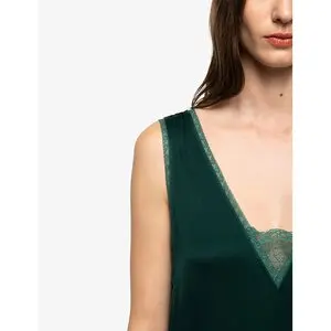 Zadig&Voltaire Renzo V-neck Satin Maxi Dress - Rain Forest