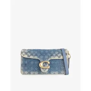 COACH Crystal Signature 26 Shoulder Bag - Denim